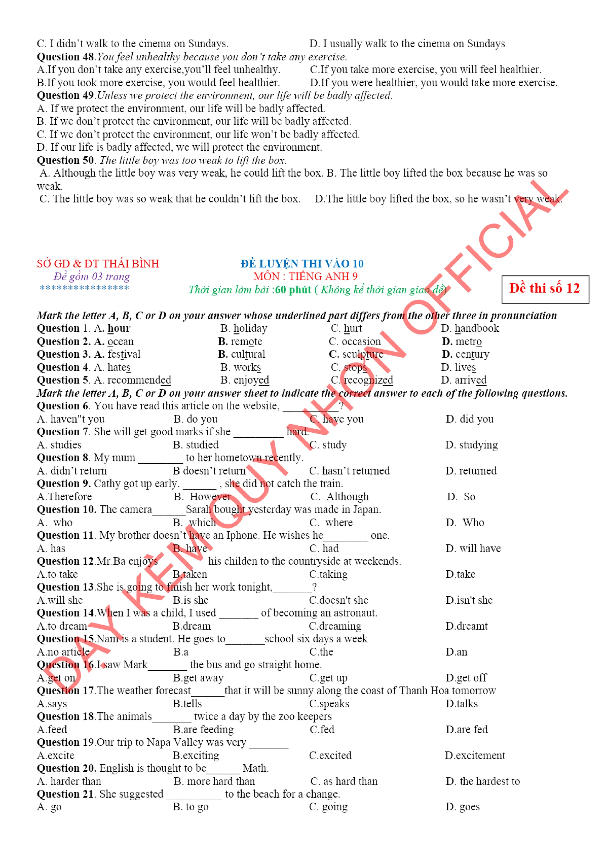 22 ĐỀ THI THỬ TUYỂN SINH TIẾNG ANH VÀO 10 SỞ GD – ĐT THÁI BÌNH NĂM HỌC 2023-2024 (BẢN HS-GV).pdf