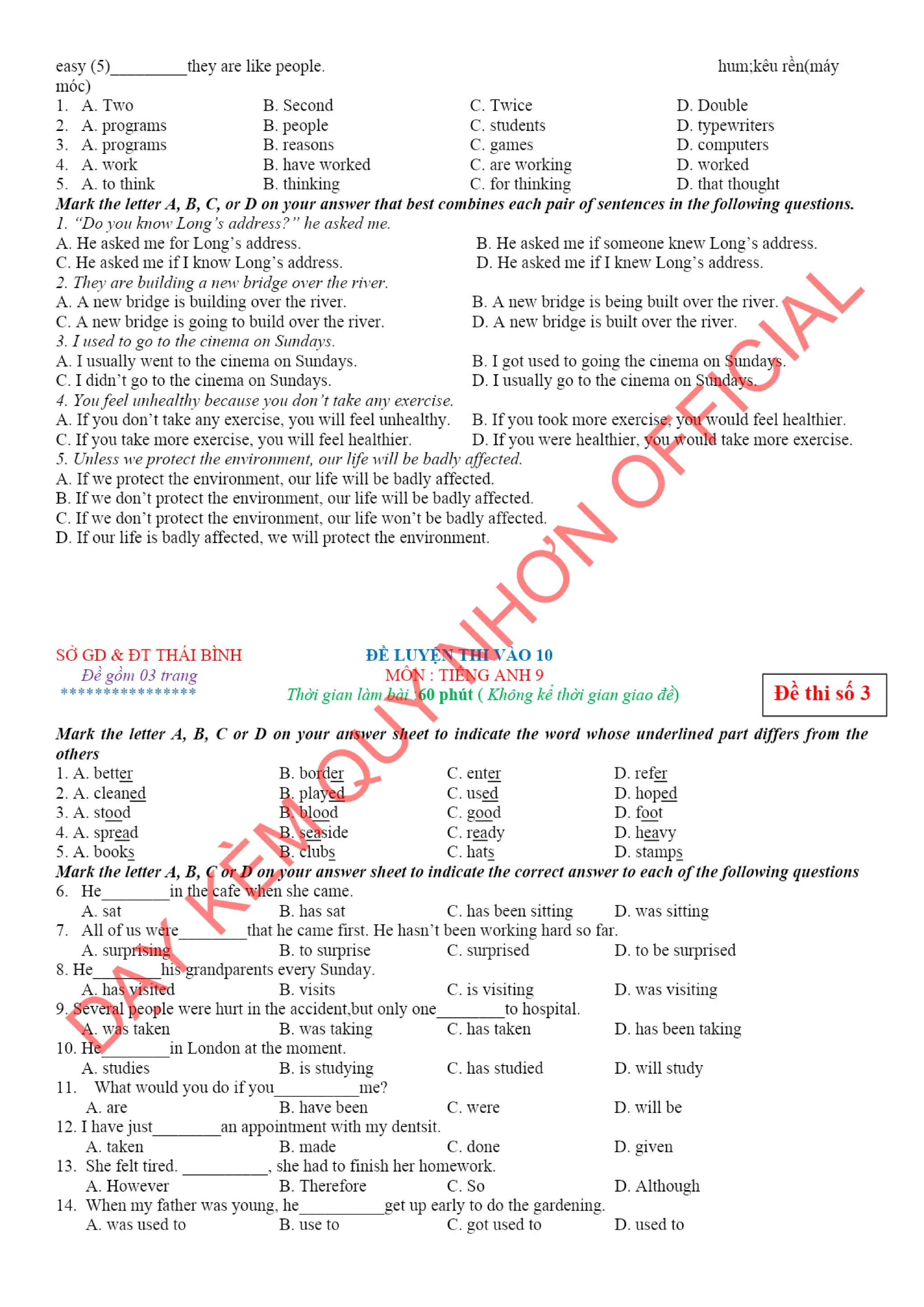 22 ĐỀ THI THỬ TUYỂN SINH TIẾNG ANH VÀO 10 SỞ GD – ĐT THÁI BÌNH NĂM HỌC 2023-2024 (BẢN HS-GV).pdf