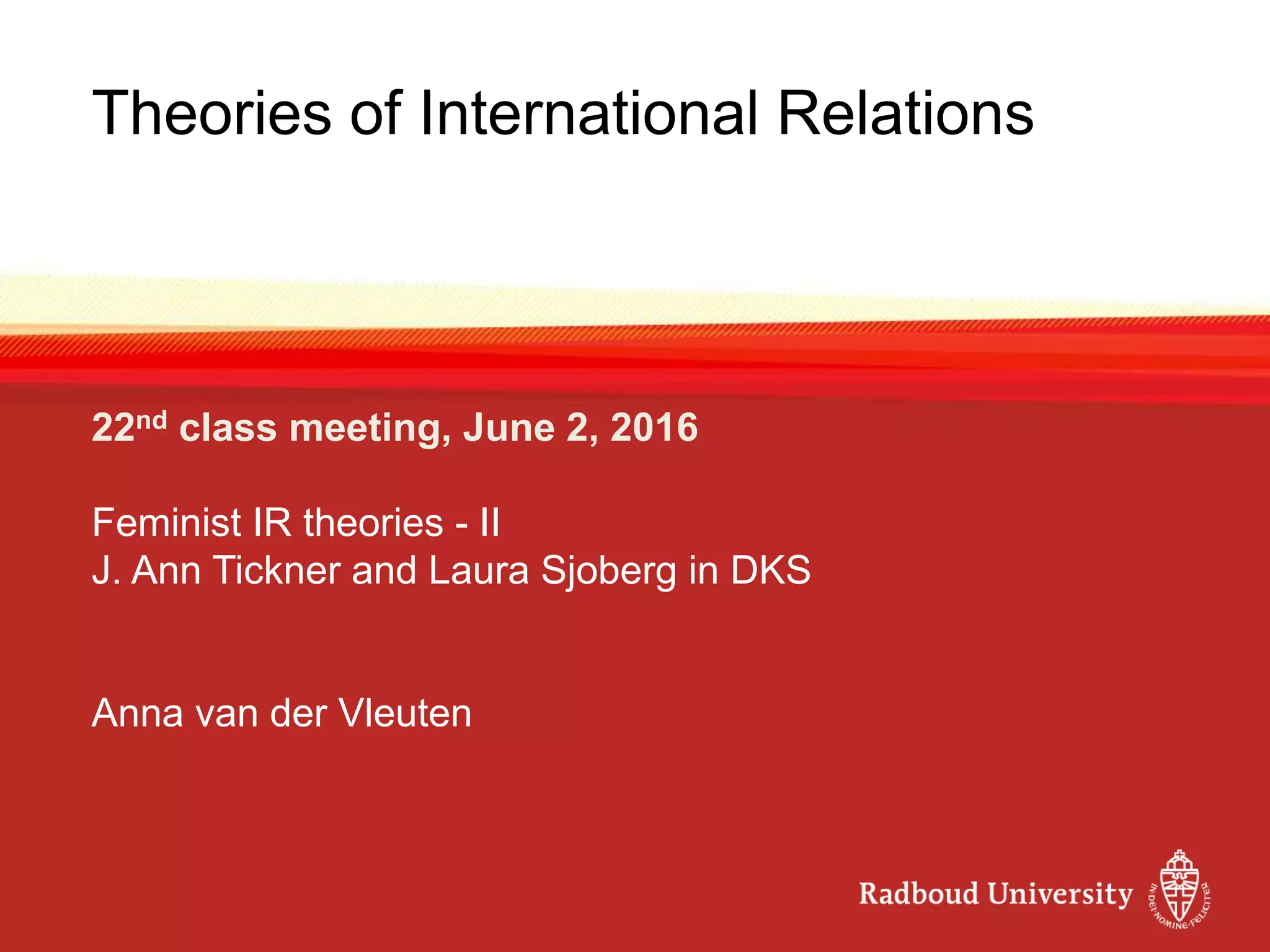 Theories of International Relations | PPTX