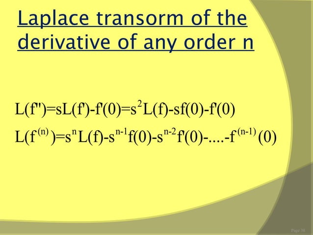 laplace Tranform, definition, Examples, methods | PPT