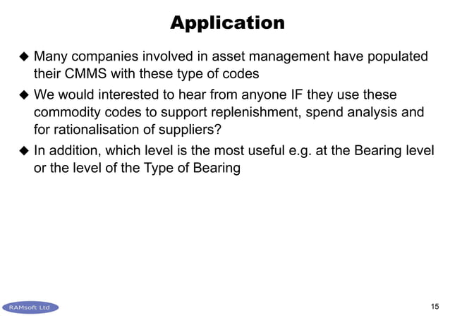 Using UNSPSC codes in the MRO Inventory System | PDF
