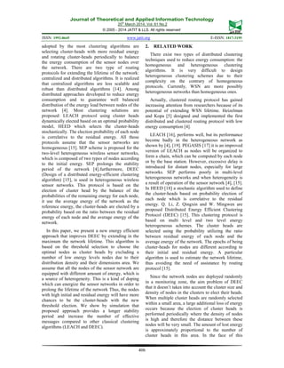 NEW APPROACH TO IMPROVING LIFETIME IN HETEROGENEOUS WIRELESS SENSOR NETWORKS BASED ON CLUSTERING ...