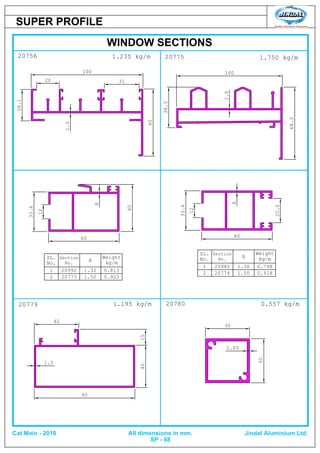 Aluminium Window Sections Catalogue