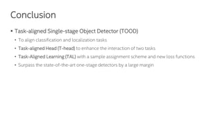 TOOD: Task-aligned One-stage Object Detection | PPT