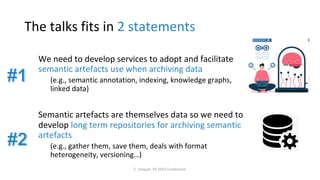 Semantic artefact and ontology services for long-term data interpretation | PPT