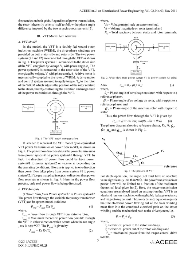 Modeling, Analysis and Simulation of VFT for Power Flow Control through Asynchronous Power ...