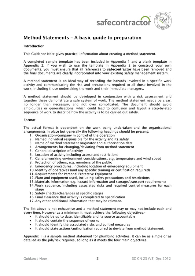 23.plumbing method statement_gn23 | PDF