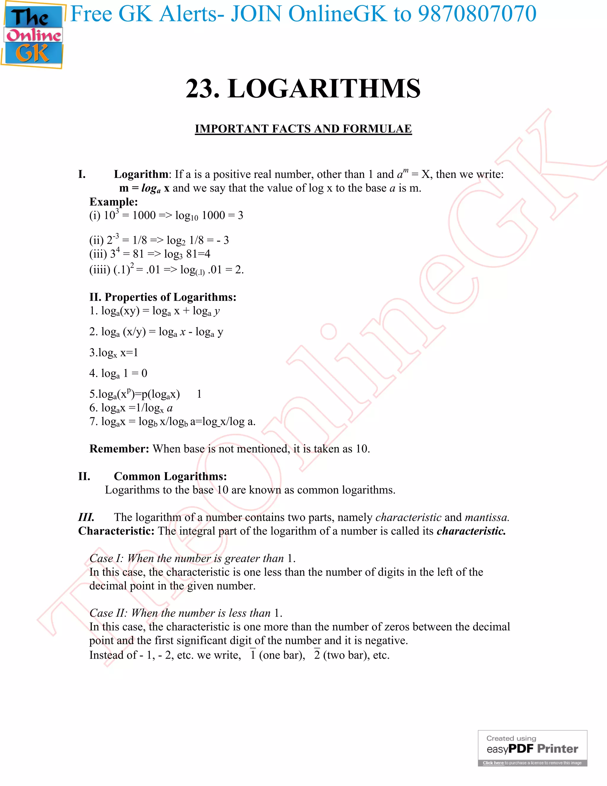 23. logarithms | PDF | Physics | Science