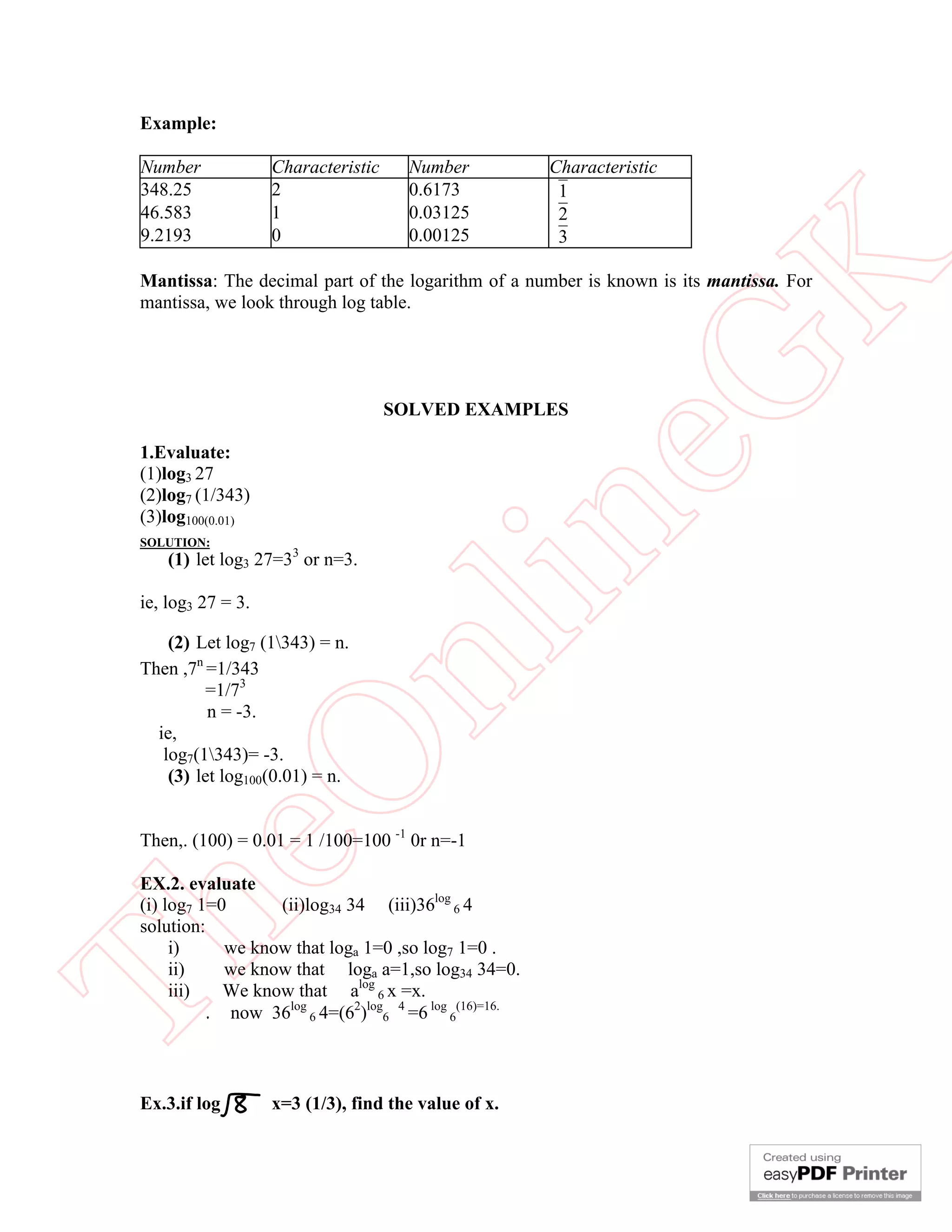 23. logarithms | PDF