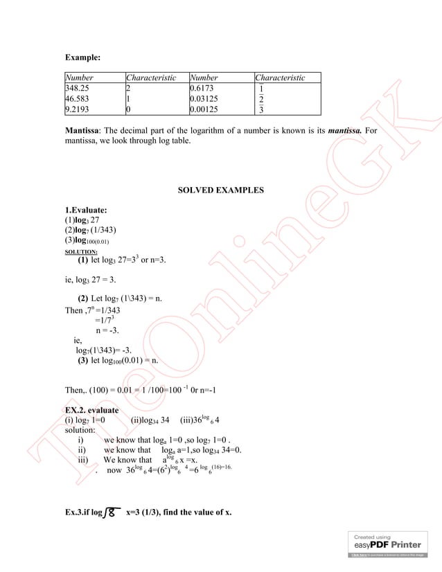 23. logarithms | PDF