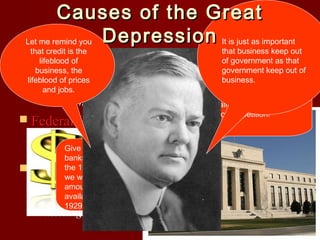 Chapter 23 section 1: Hoover and the Crash | PPT