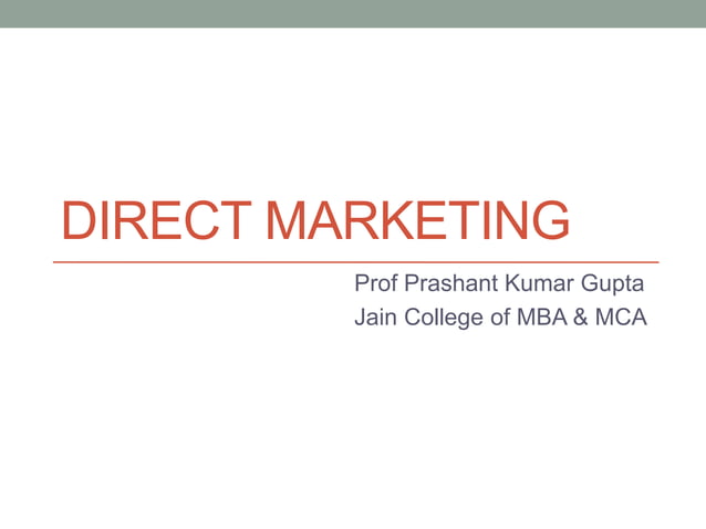 Direct Marketing | PPT