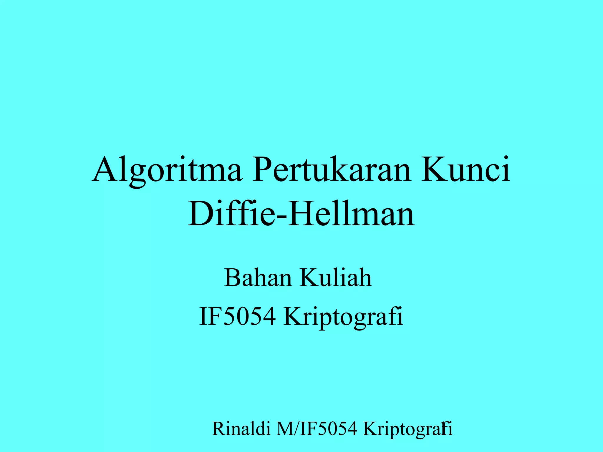 23.algoritma diffie hellman | PPT