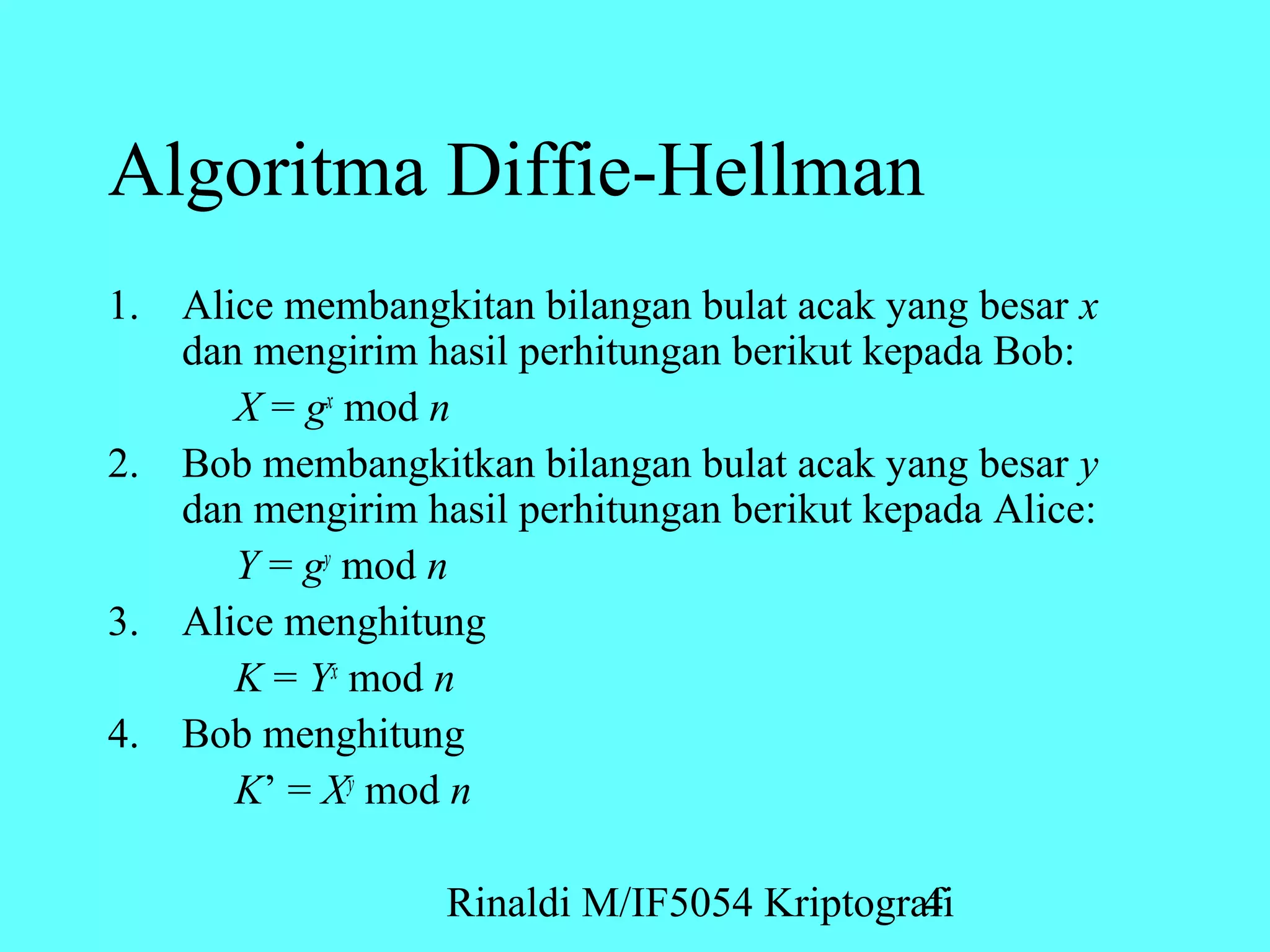 23.algoritma diffie hellman | PPT