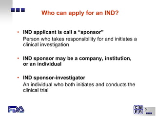 FDA 2013 Clinical Investigator Training Course: Preparing an IND ...