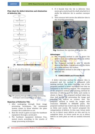 Identification and Rejection of Defective Ceramic Tile using Image Processing and ARDUINO | PDF
