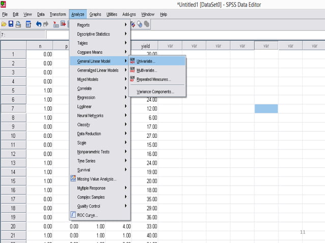 2^3 factorial design in SPSS | PPTX | Science