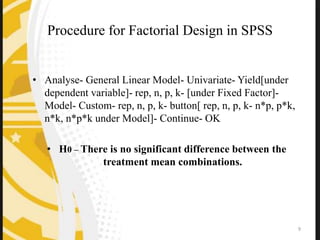 2^3 factorial design in SPSS | PPTX