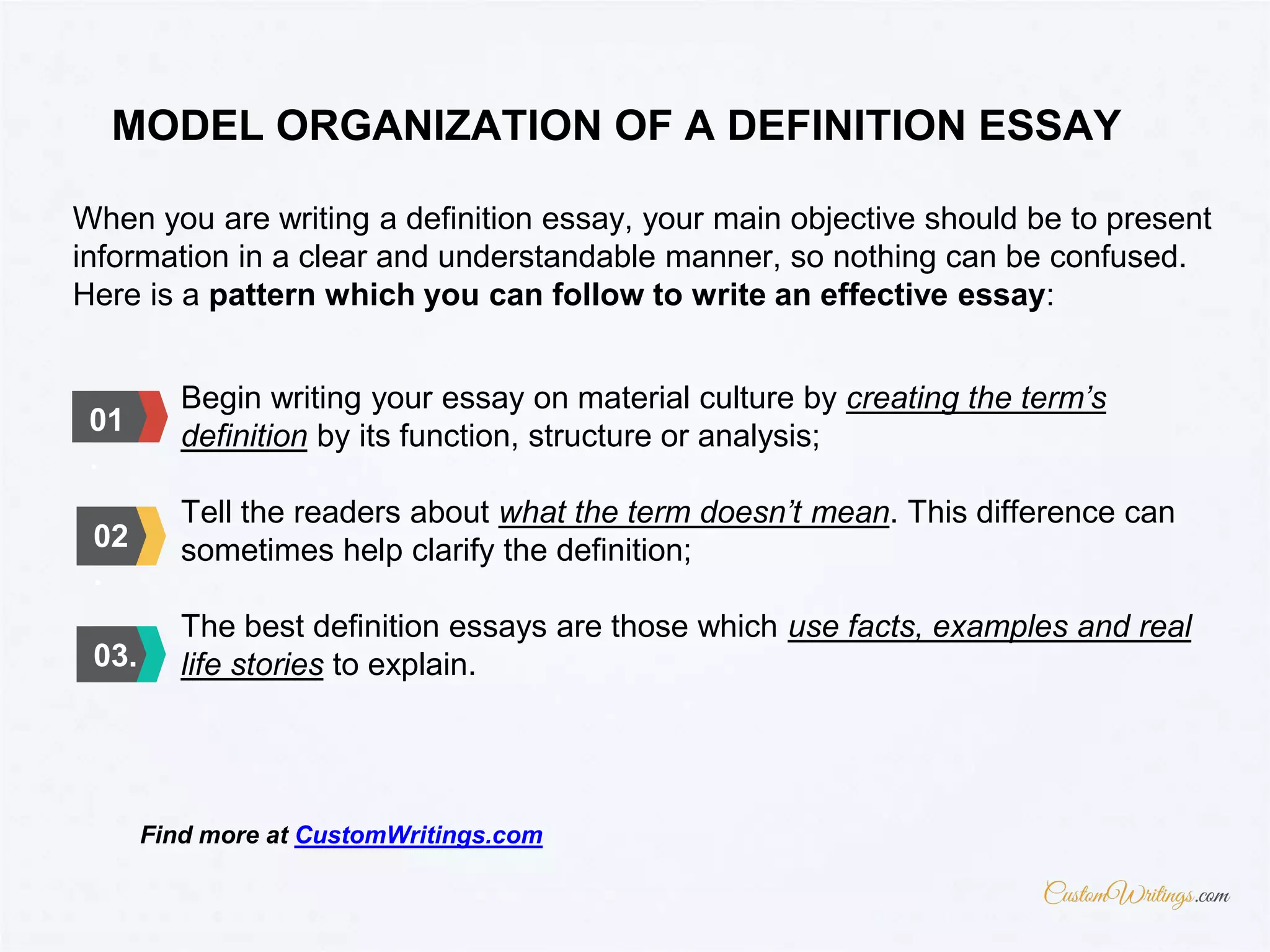 COMPLETE GUIDE ON HOW TO WRITE A DEFINITION ESSAY ON MATERIAL CULTURE ...
