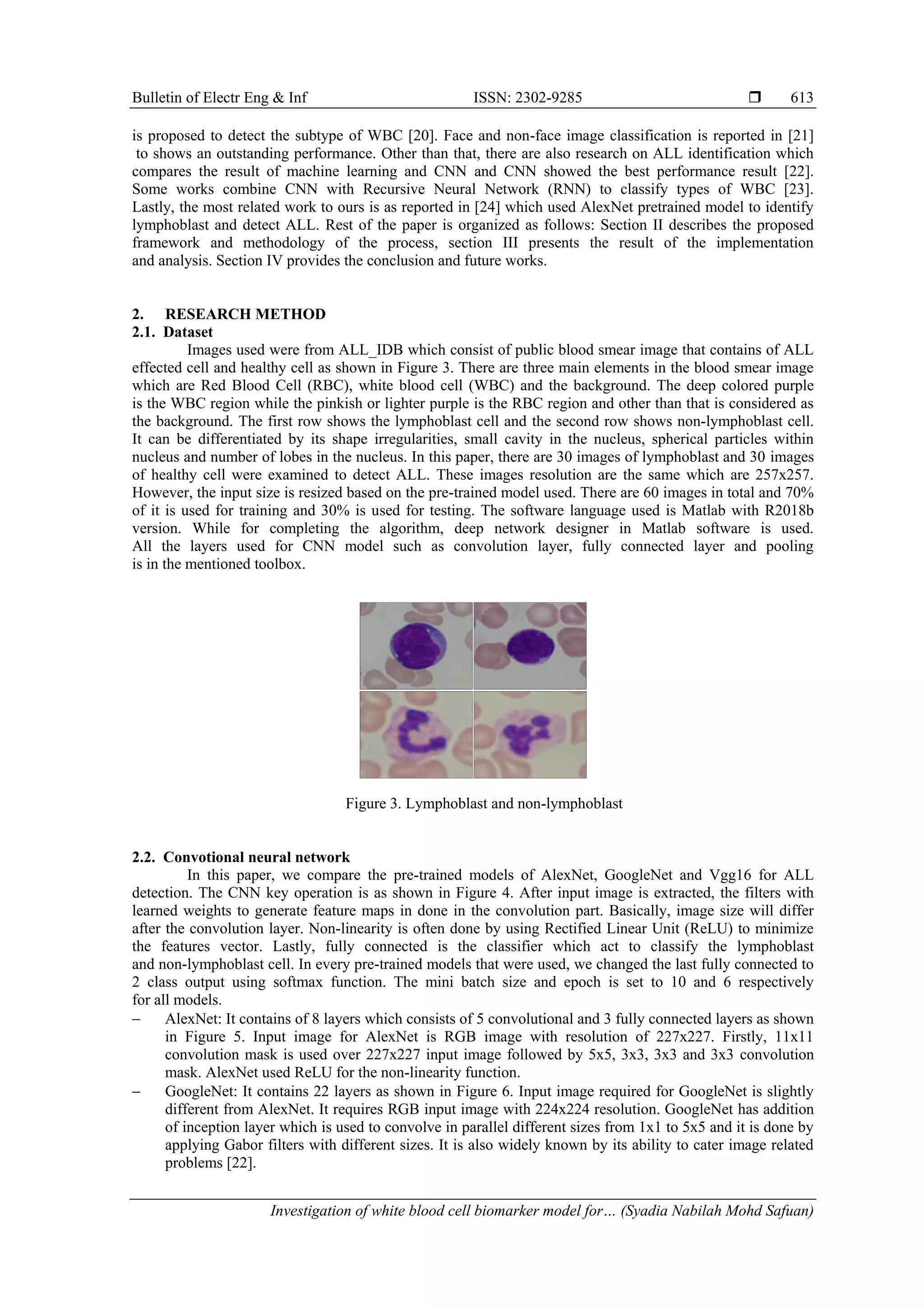 Investigation of white blood cell biomaker model for acute lymphoblastic leukemia detection ...