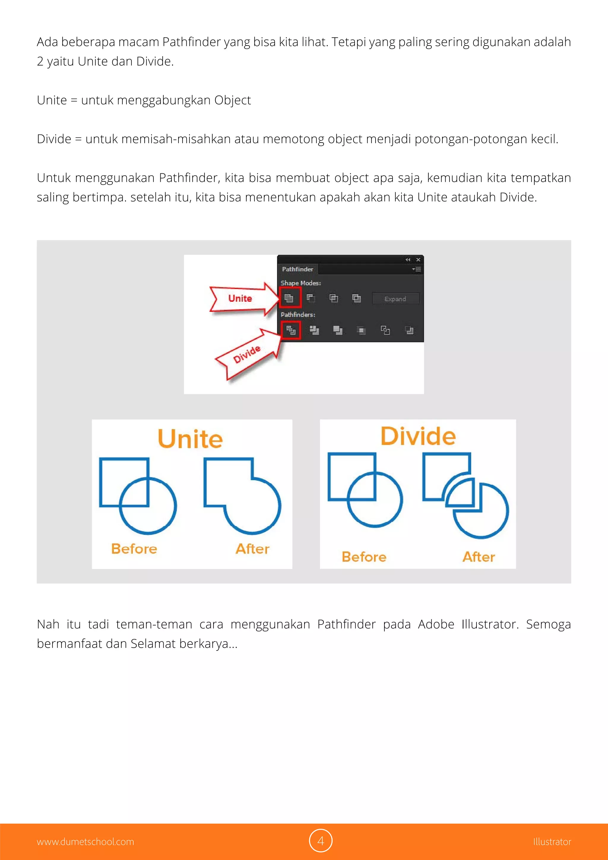 Cara Menggunakan Pathfinder Pada Adobe Illustrator | PDF