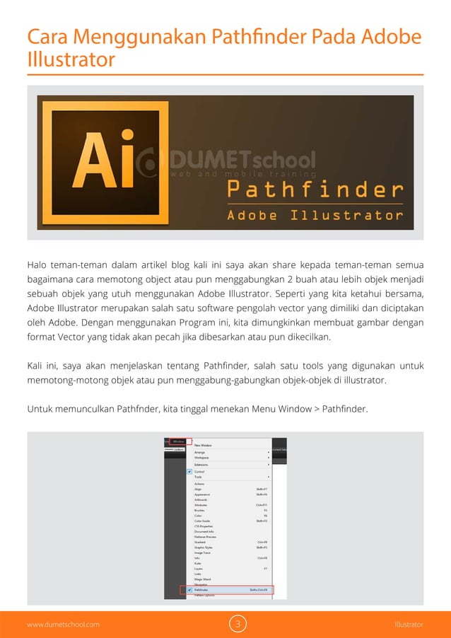 Cara Menggunakan Pathfinder Pada Adobe Illustrator | PDF