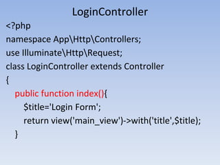 23.simple login with sessions in laravel 5 | PPT