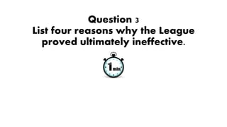REVISION IGCSE CAMBRIDGE HISTORY: LEAGUE OF NATIONS | PPTX