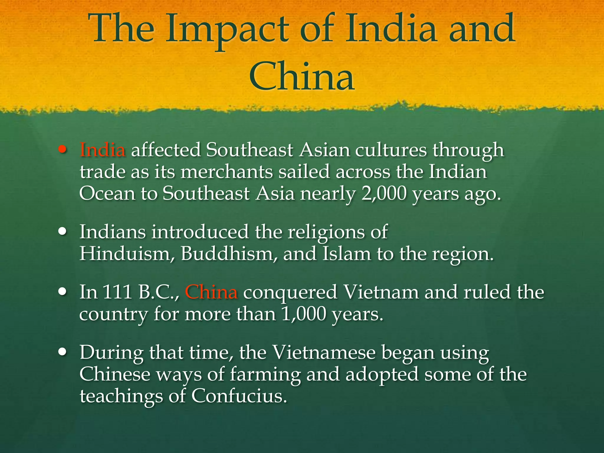 23 1 Southeast Asia Cultures and History | PPTX