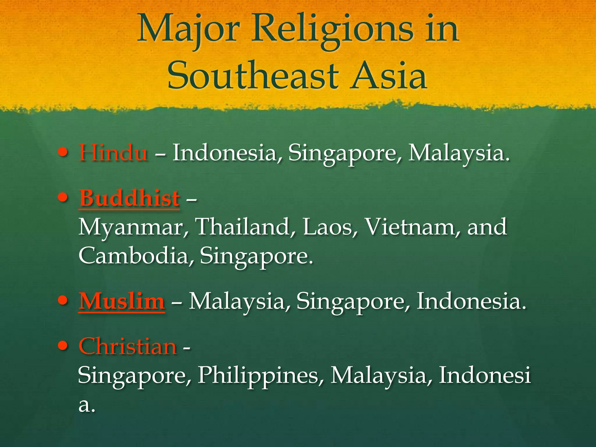 23 1 Southeast Asia Cultures and History | PPTX