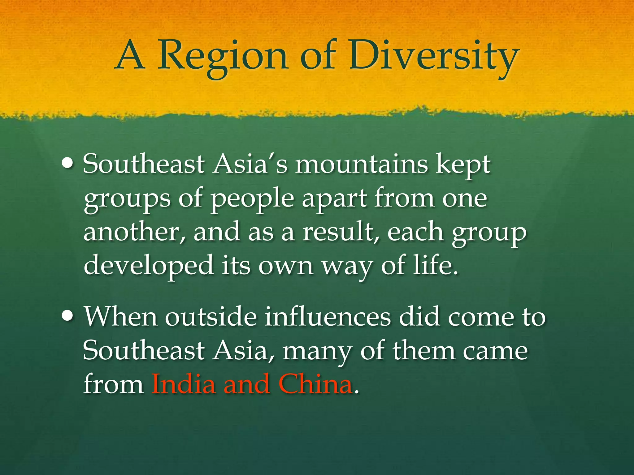 23 1 Southeast Asia Cultures and History | PPTX