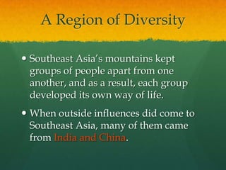 23 1 Southeast Asia Cultures and History | PPTX