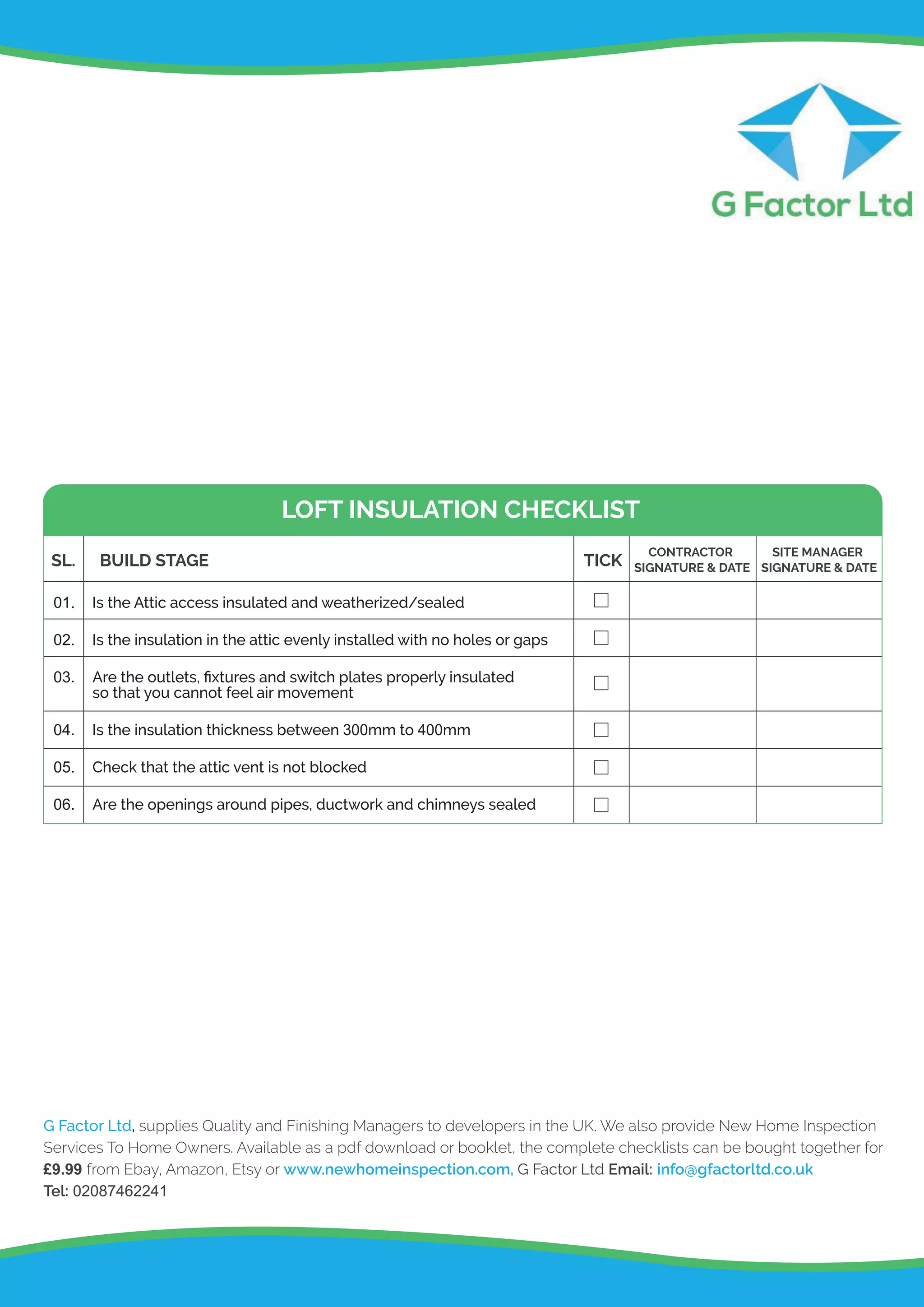 23. Loft Insulation Checklist | PDF