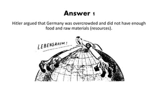 REVISION IGCSE CAMBRIDGE HISTORY: LEBENSRAUM | PPTX
