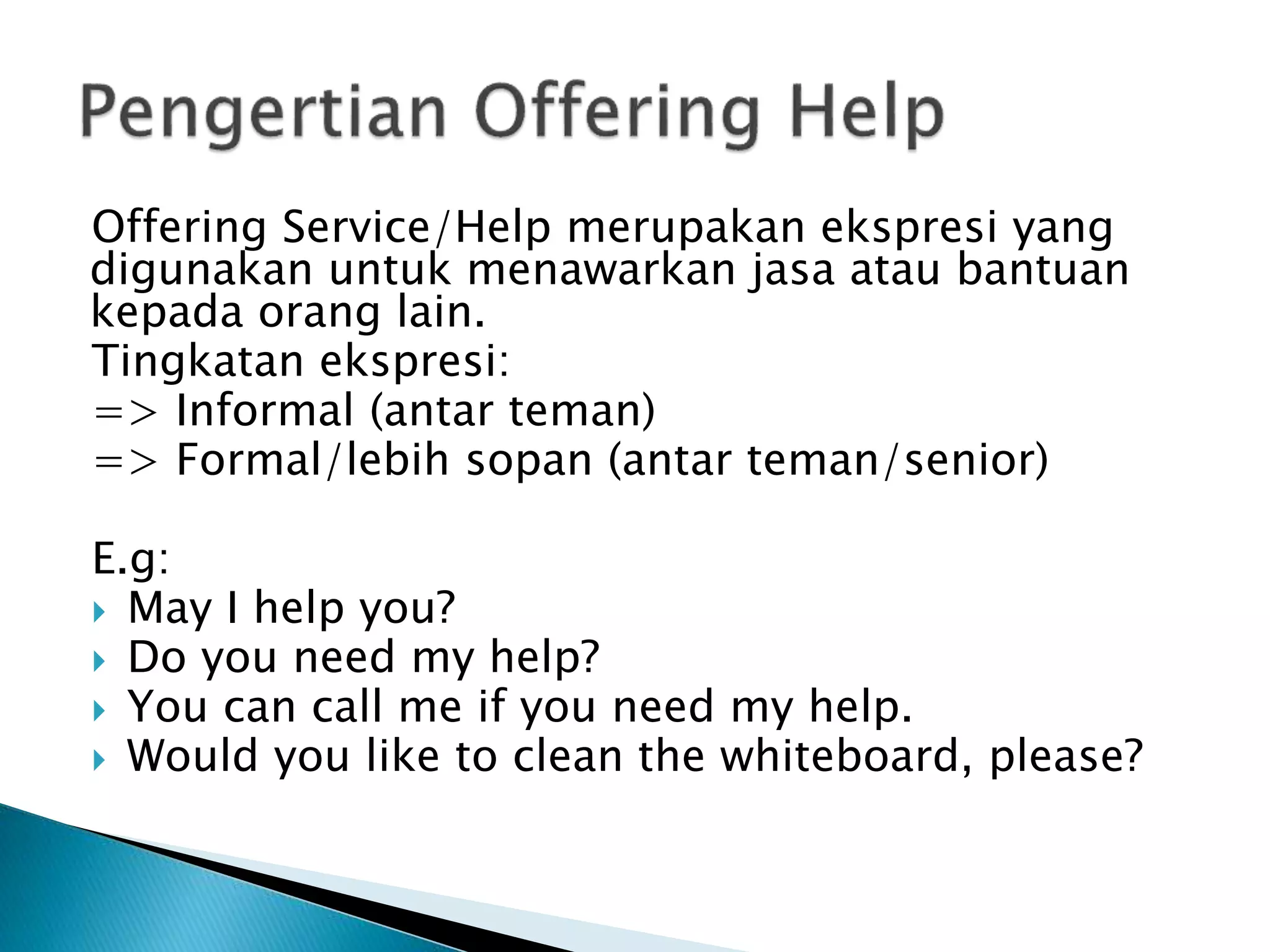 KELAS 12 SMK PERTEMUAN 23// offering help 1 | PPTX