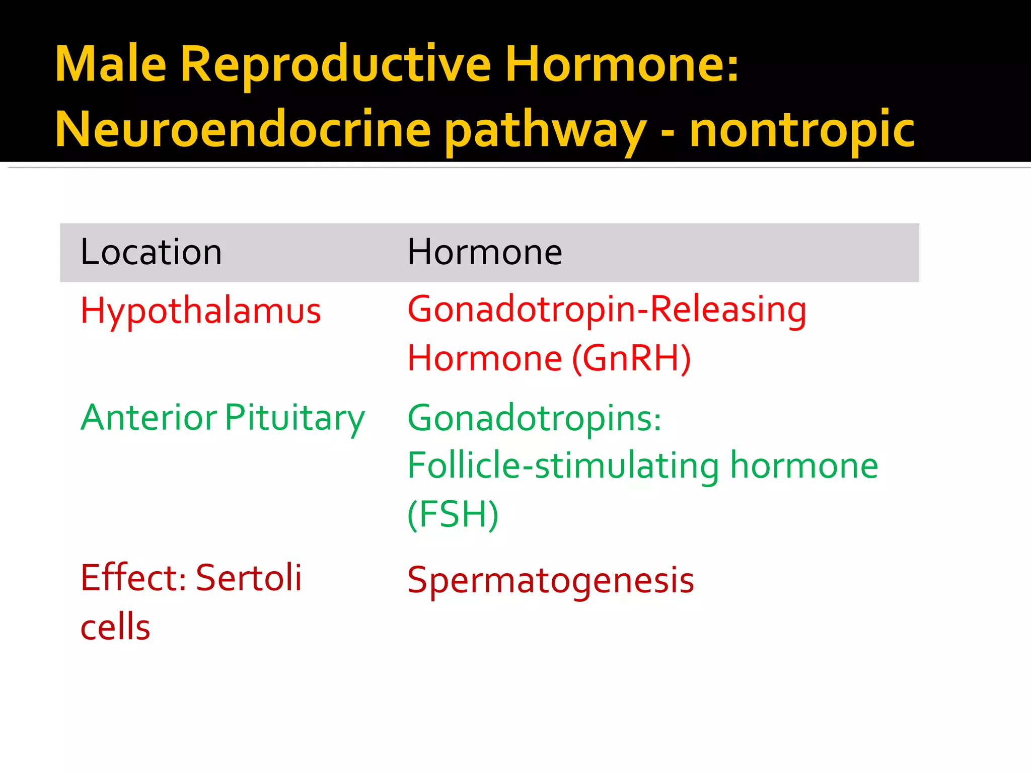 Hormonal control of reproduction in male and female mammals | PPTX