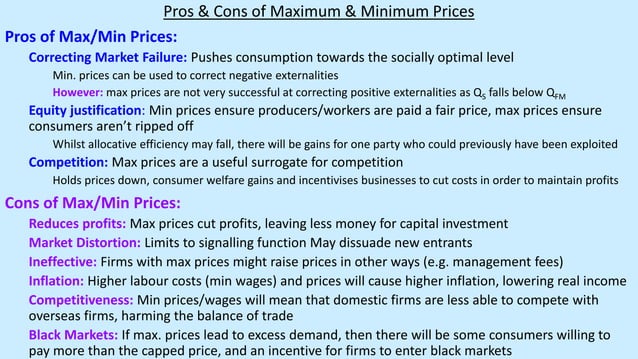 Maximum & Minimum prices | PPTX | Commodities | Economy