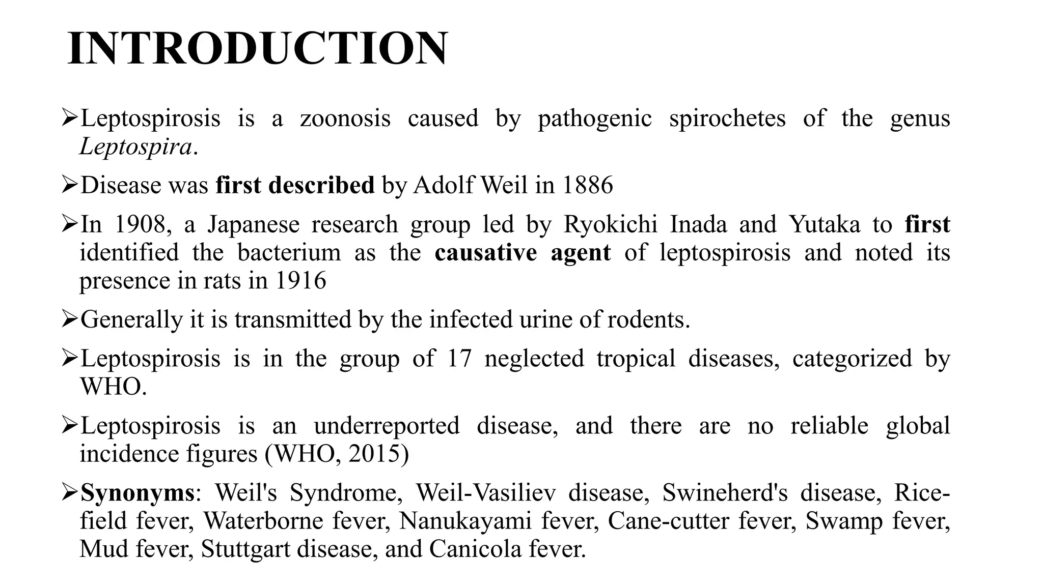 Leptospirosis: Its Epidemiology, Diagnosis and Control | PPTX