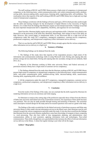 Competencies of Librarians as a Factor Affecting Information, Service ...