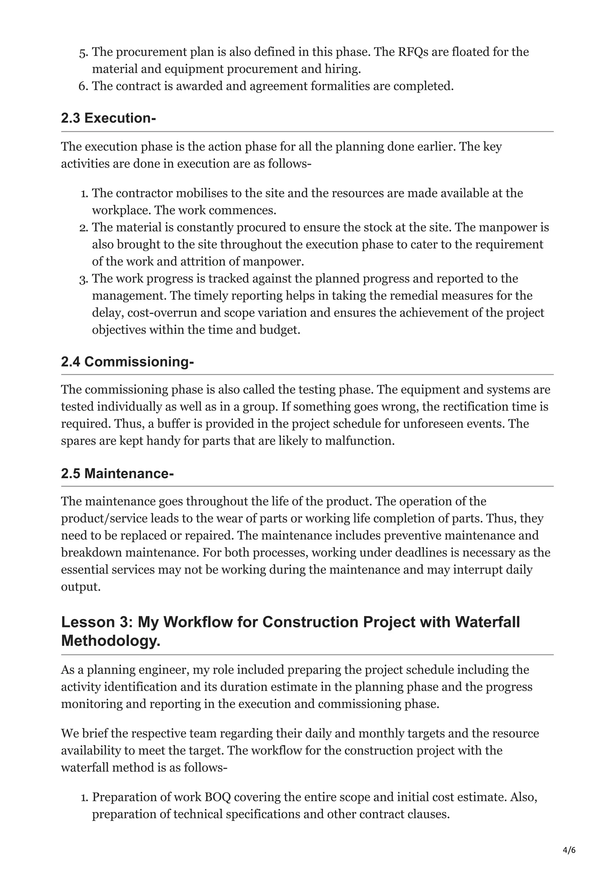 My 5 Learnings of Waterfall Project Management | PDF