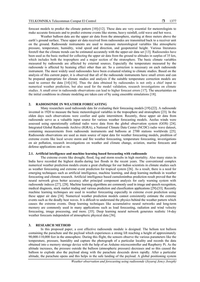 Weather observation and forecasting using radiosonde | PDF