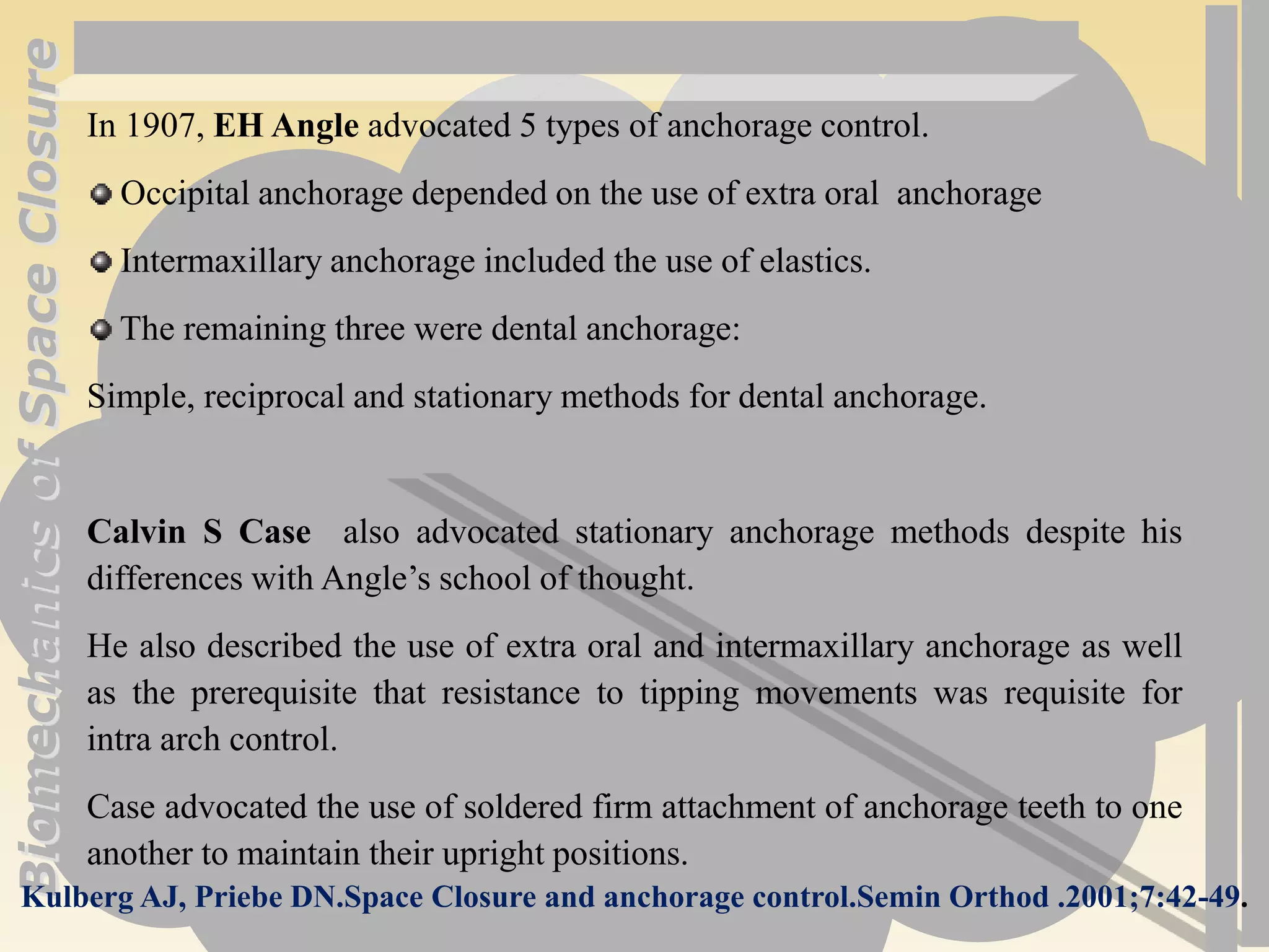 Biomechanics of Space Closure | PPT