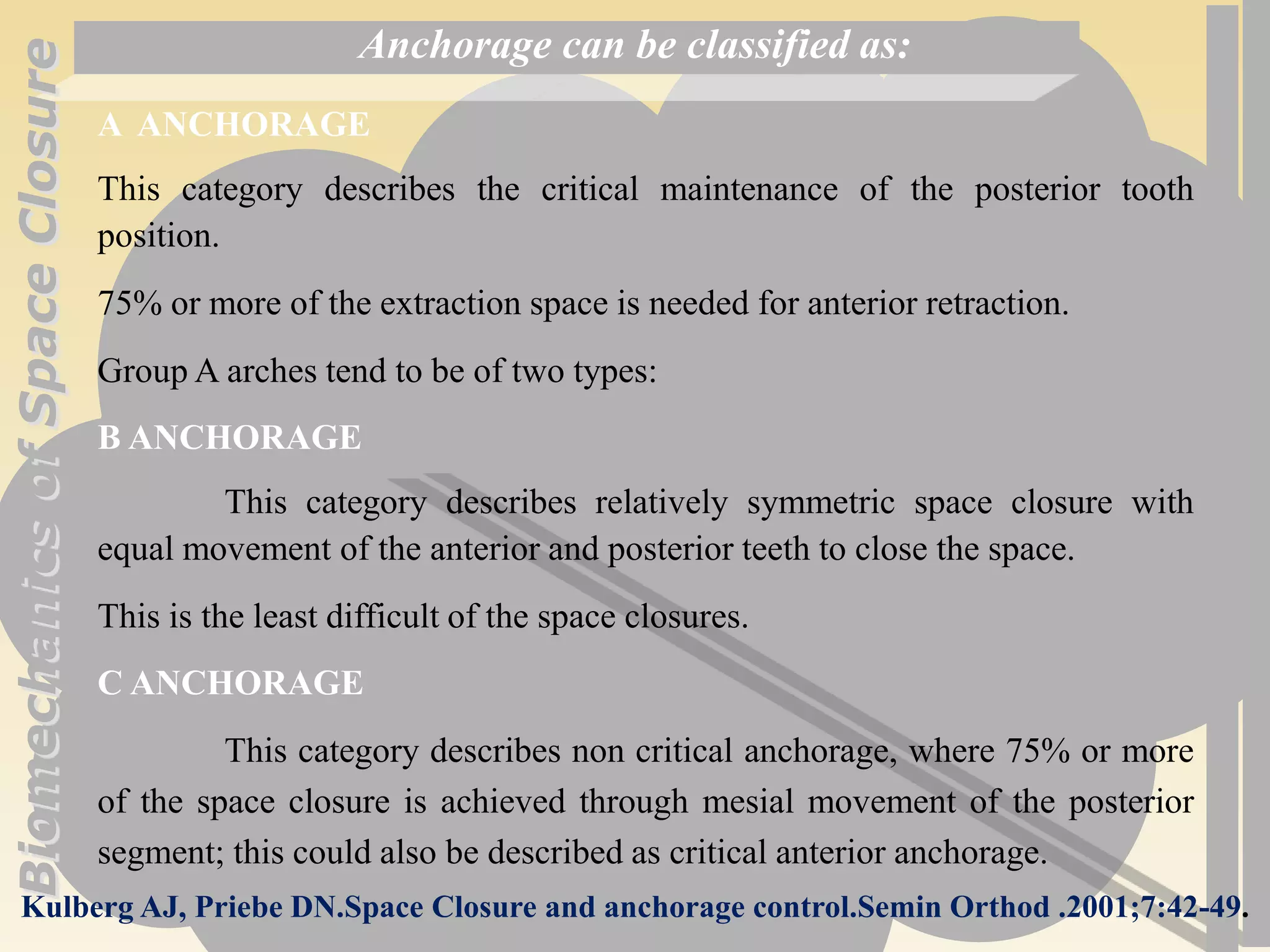 Biomechanics of Space Closure | PPT