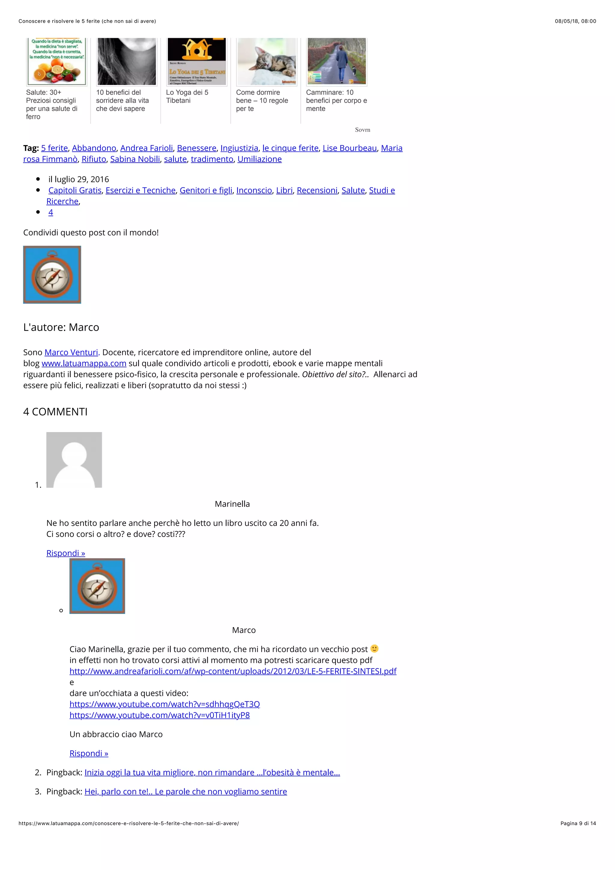 Conoscere e risolvere le 5 ferite (che non sai di avere) | PDF