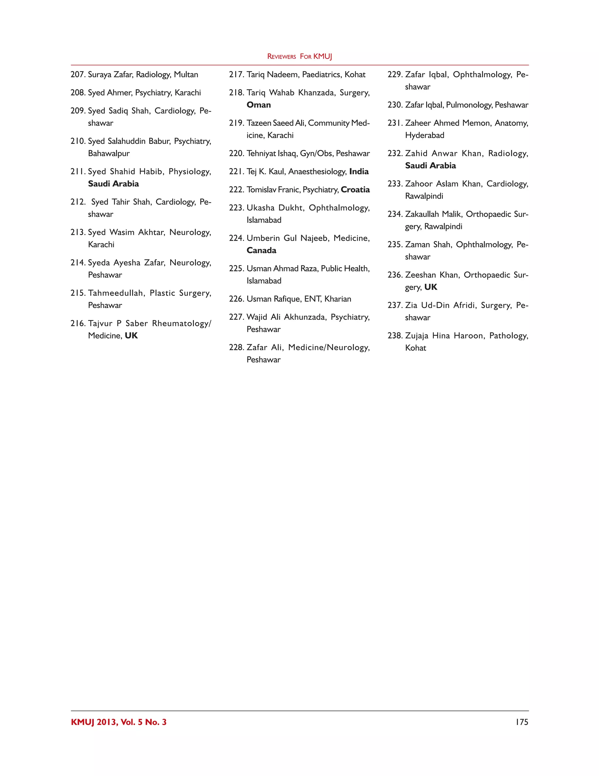KMUJ 2013 reviewers No 123 | PDF