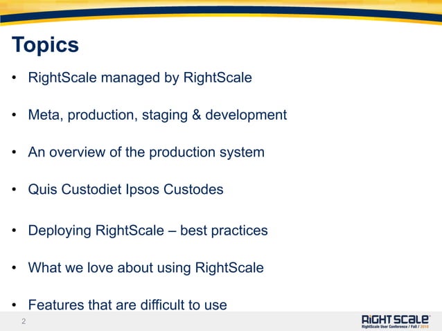 Managing RightScale on RightScale | PPT