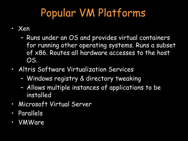 Virtualization (Distributed computing) | PPT | Operating Systems | Computer Software and ...