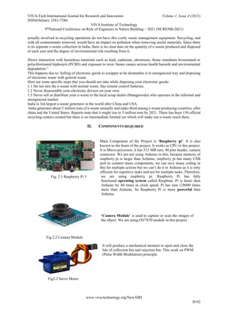 AUTOMATED E-WASTE DISPOSAL USING MACHINE LEARNING | PDF
