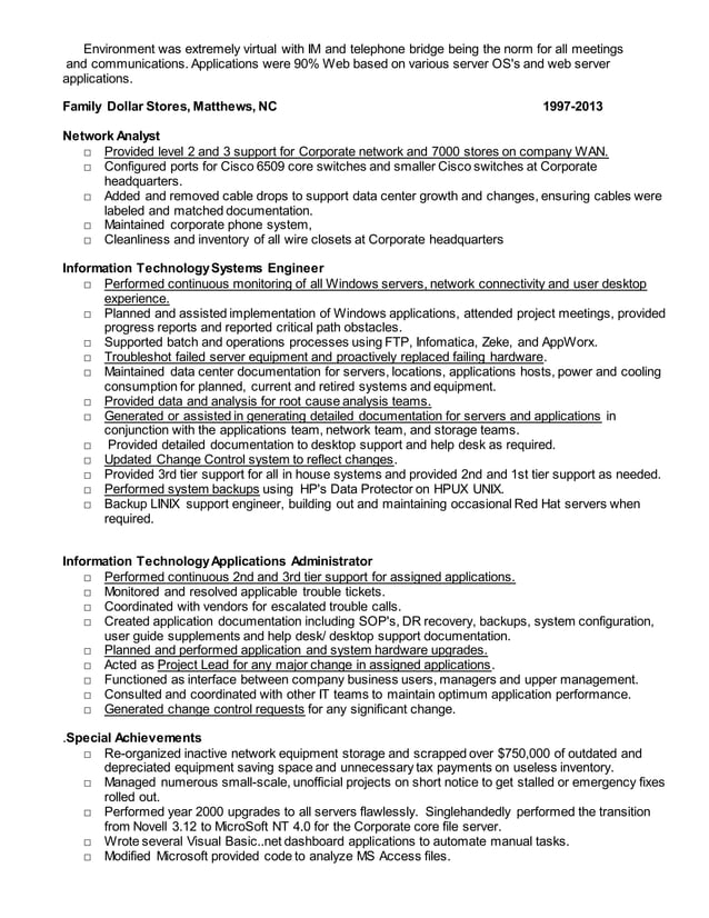 Vernon Fawcett Most Current Resume | PDF