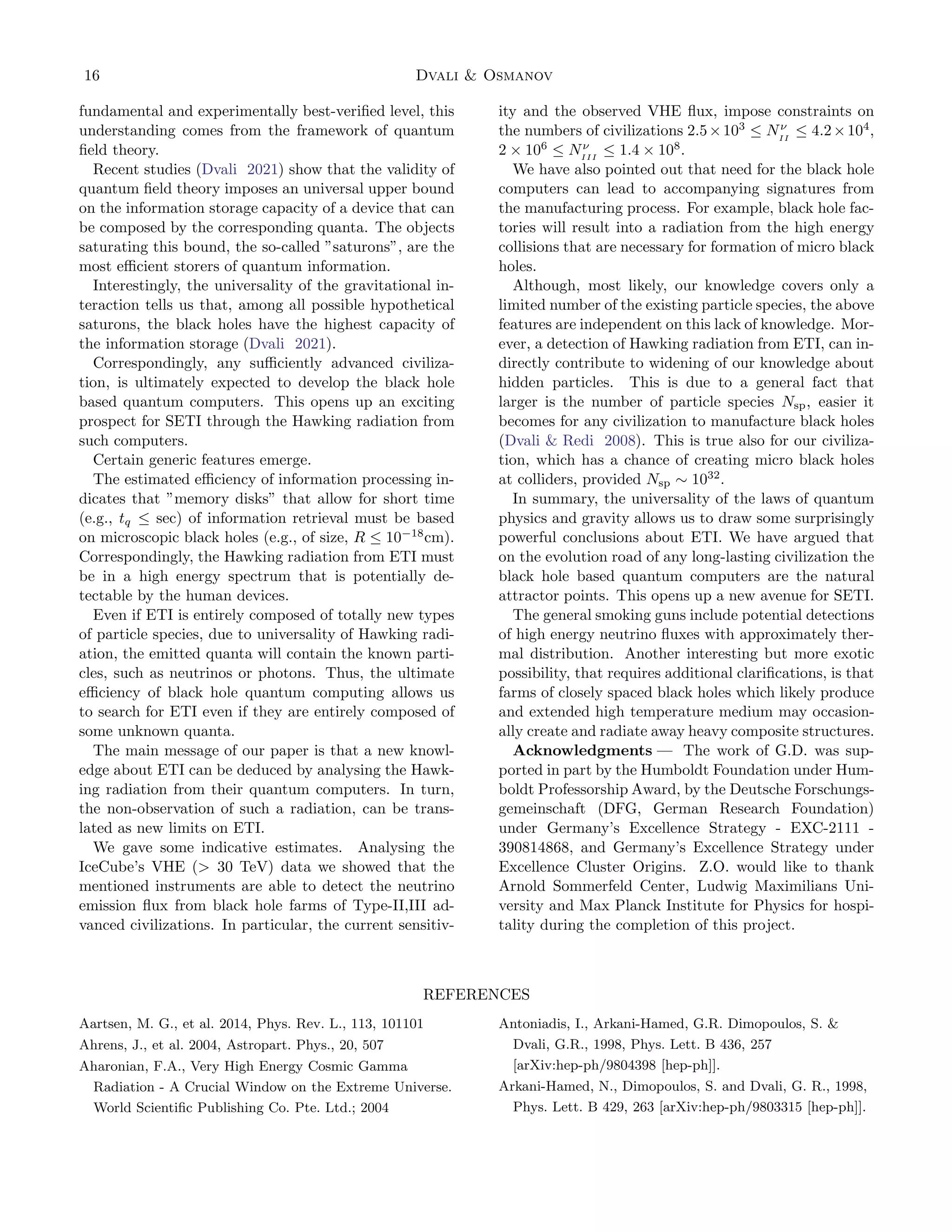 Black holes as tools for quantum computing by advanced extraterrestrial ...